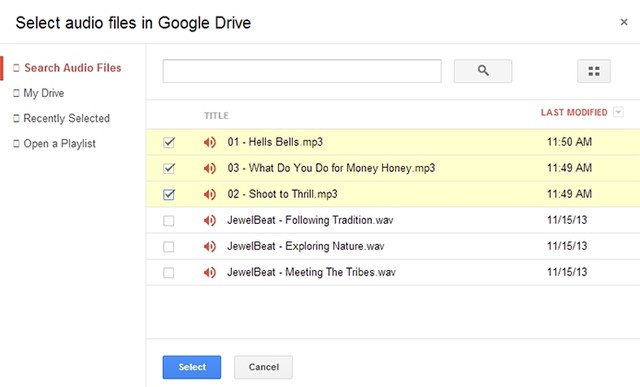 Como ouvir música no Google Drive