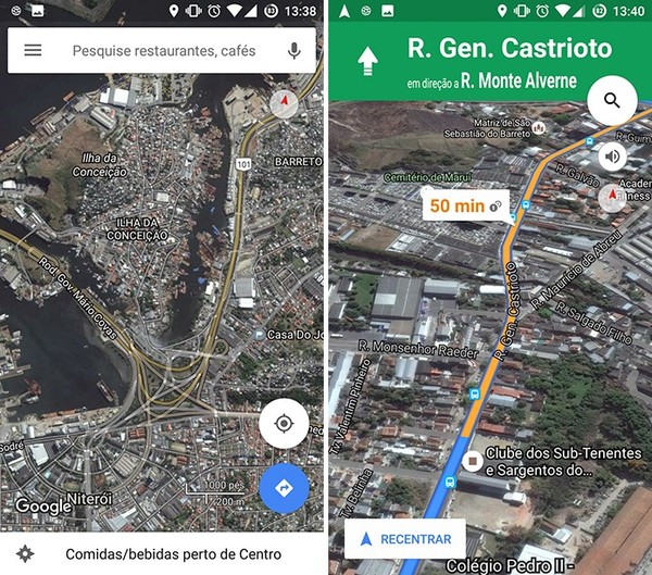 Como ver o mapa do Google Maps no modo satélite pelo celular