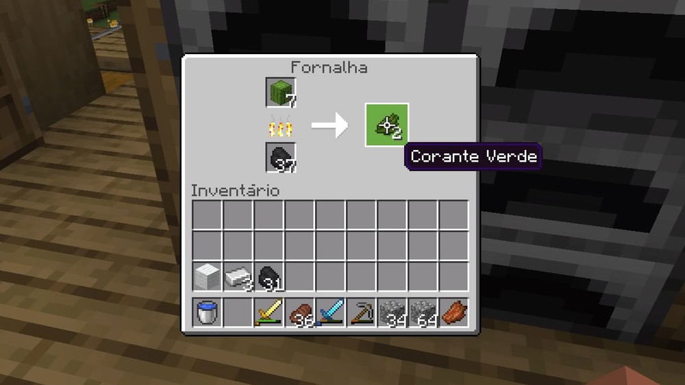 Como fazer corante verde no Minecraft