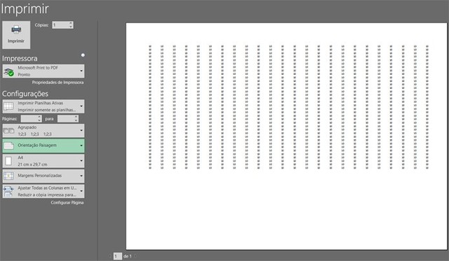 Como fazer Excel imprimir planilhas em uma página