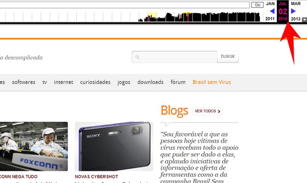 Wayback Machine: como usar site que mostra versão antiga de página web
