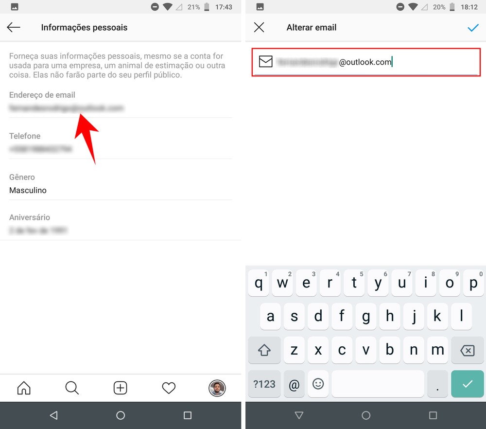 Como mudar o e-mail do Instagram
