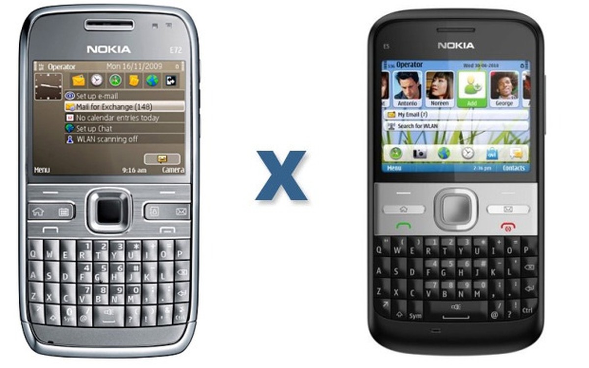 Nokia E5 x Nokia E72: qual é melhor? O corporativo? Ou o social?