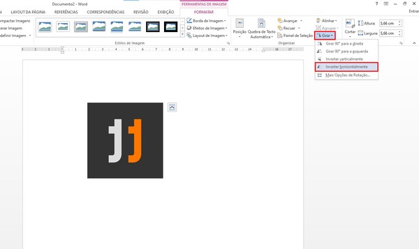 Como girar uma imagem no Word