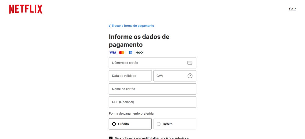 Como mudar a forma de pagamento da Netflix pelo celular e PC