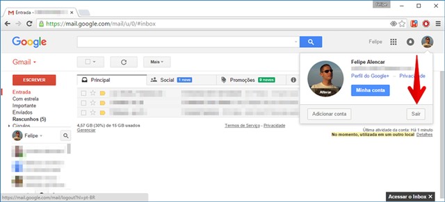 Como fazer login e entrar com outra conta no Gmail pelo PC