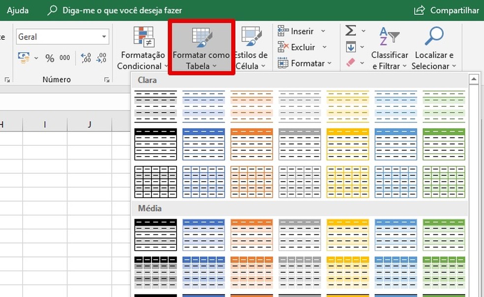 Como fazer uma tabela no Excel