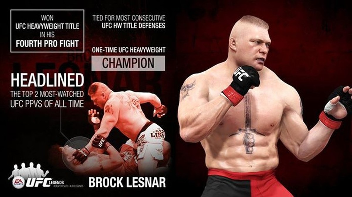 EA Sports UFC receberá Brock Lesnar entre os lutadores 'lendários'