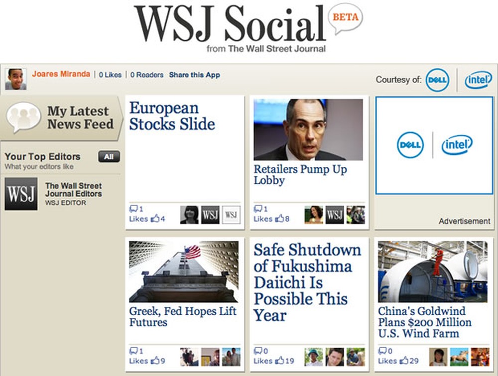 The Wall Street Journal leva conteúdo ao Facebook