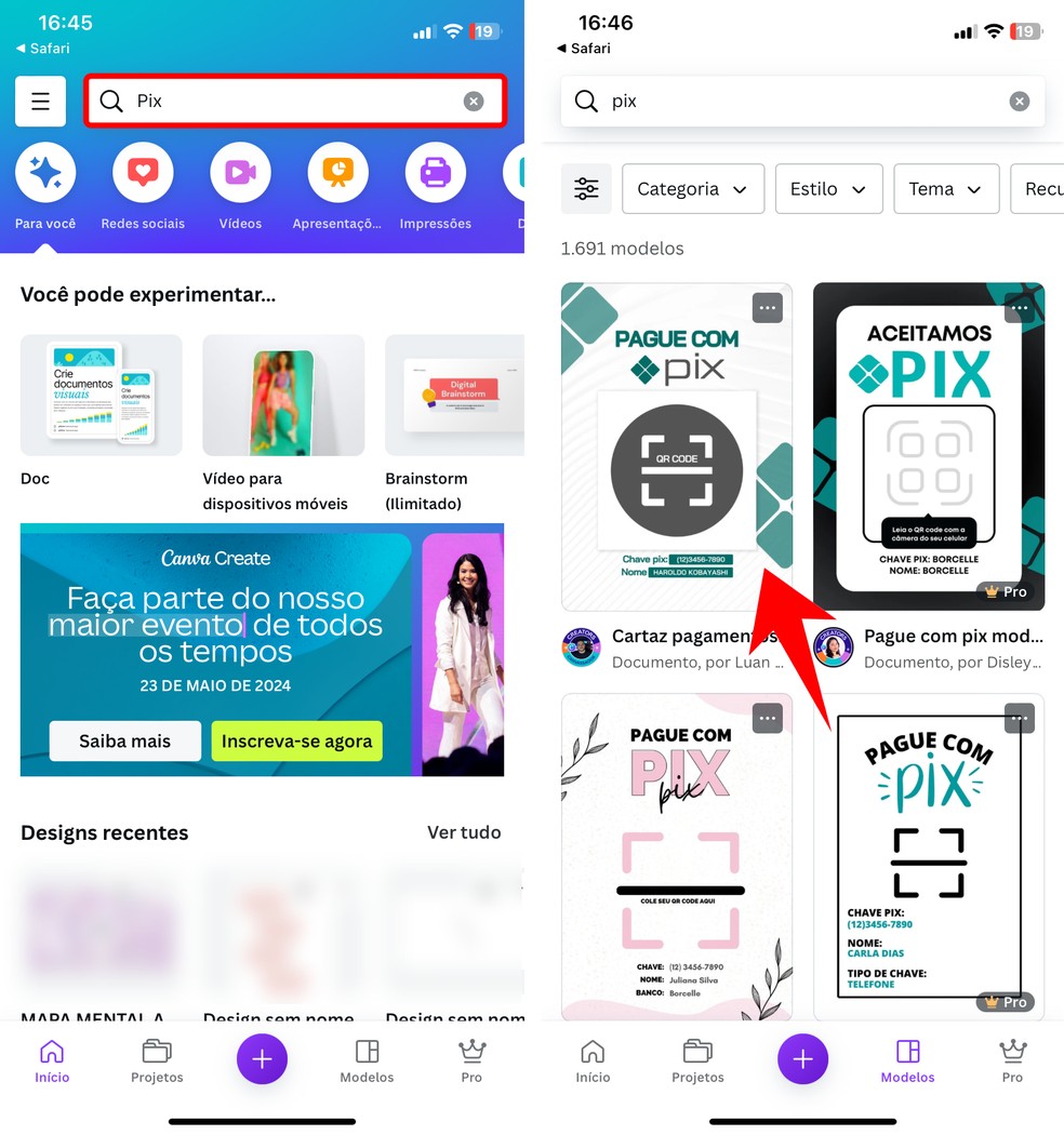 Plaquinha de Pix: como fazer pelo Canva no celular; confira tutorial