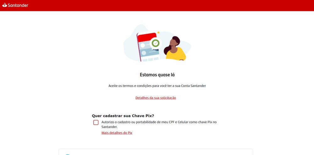 Como abrir uma conta no Santander pela Internet