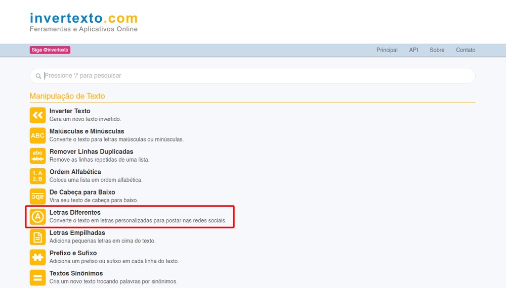 Invertexto: como usar o gerador de letras diferentes do site