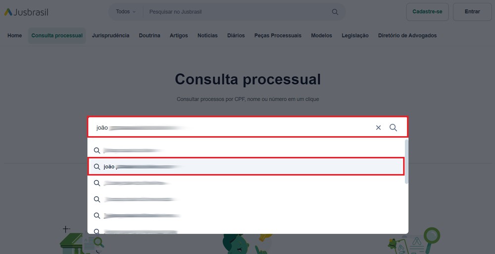 Como consultar processo por nome, pelo CPF e por número no Jusbrasil