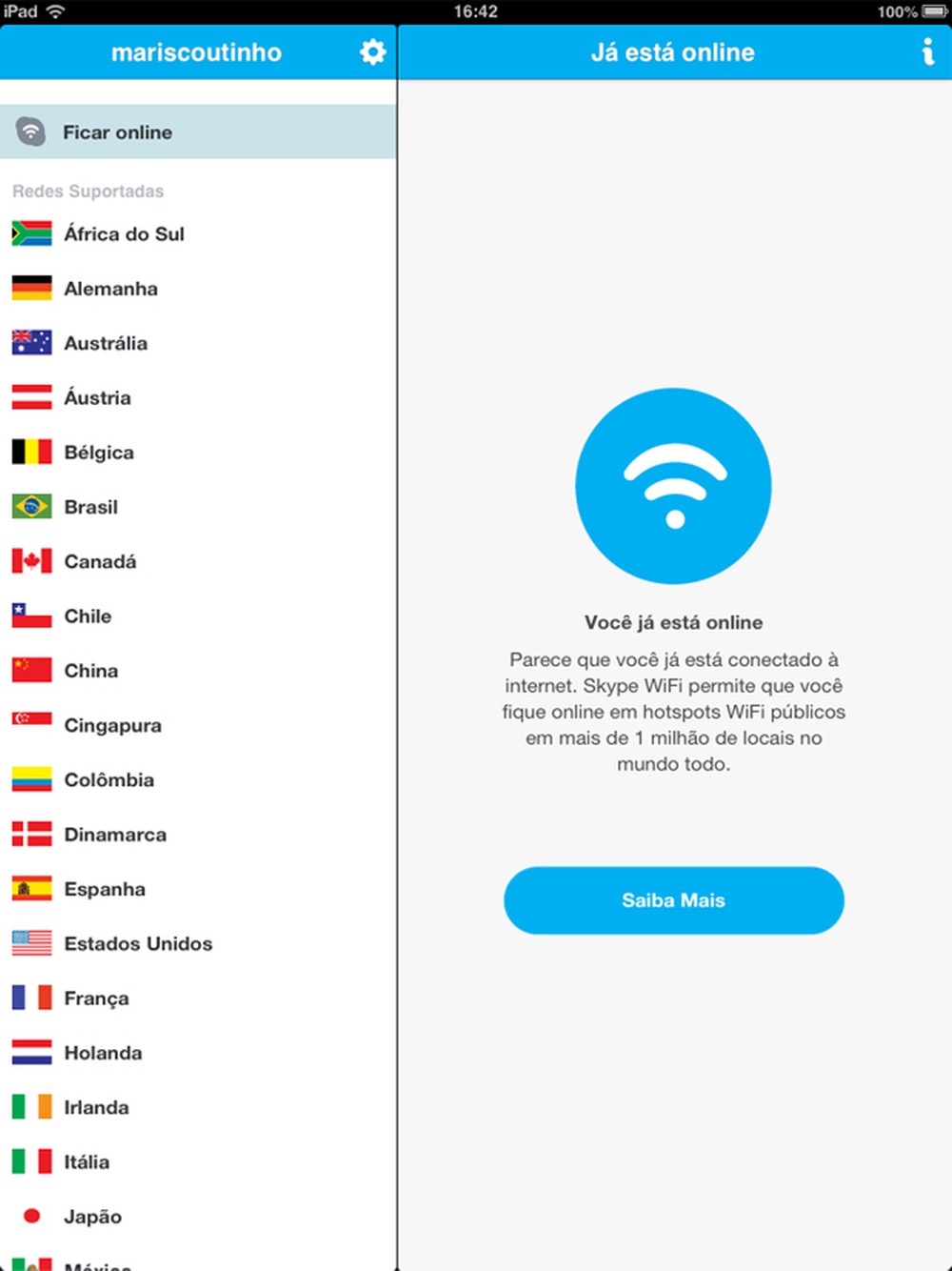 Como acessar e usar o Skype Wifi no Skype para iOS