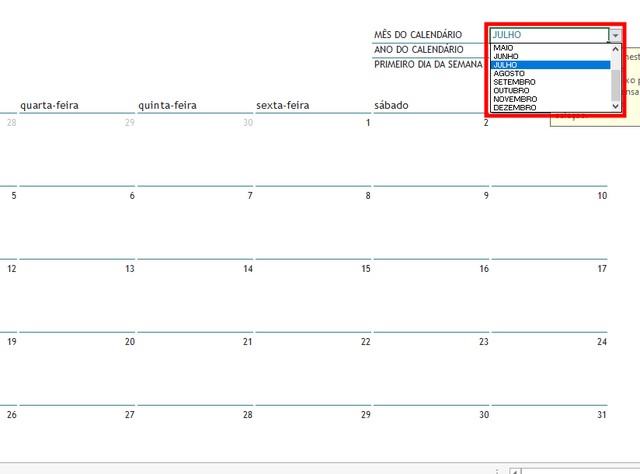 Calendário no Excel: como personalizar modelo editável em qualquer ano