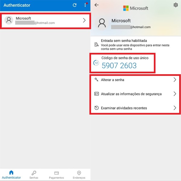 Como usar o app Microsoft Authenticator