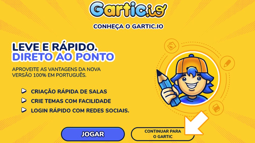 Como criar sala no Gartic