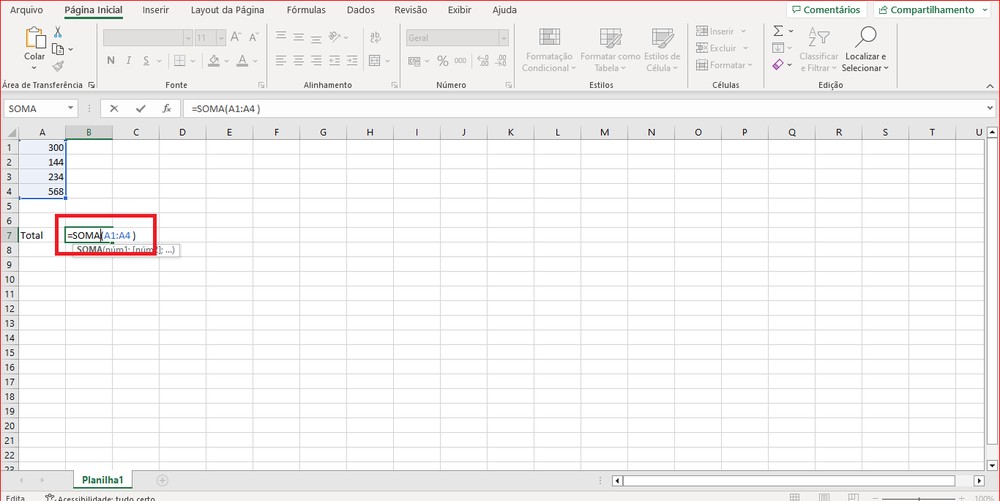 Como usar fórmula para somar e subtrair no Excel