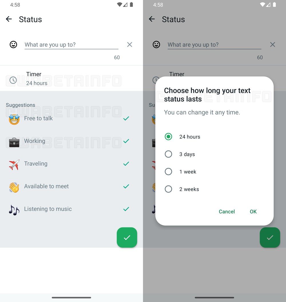 WhatsApp testa novo tipo de Status para publicar textos; confira