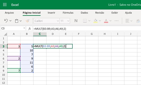 Como multiplicar no Excel
