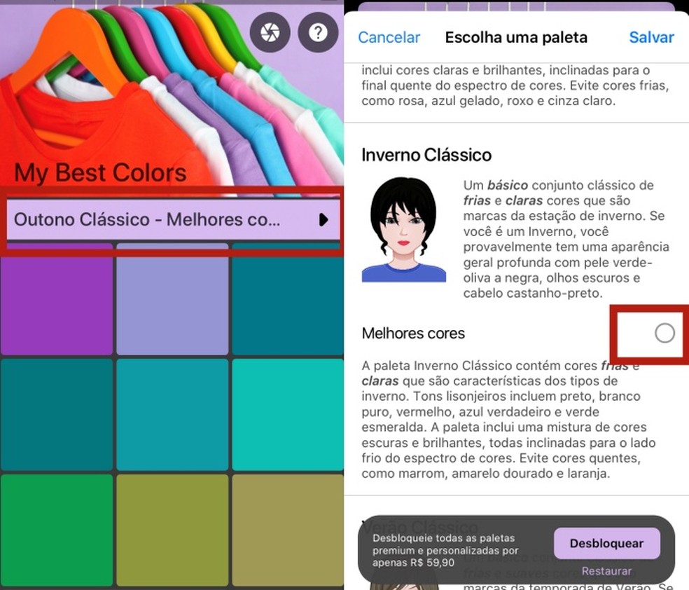 Como descobrir coloração pessoal usando o app My Best Colors