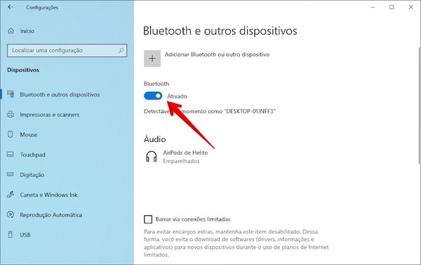Como ativar o Bluetooth no Windows 10