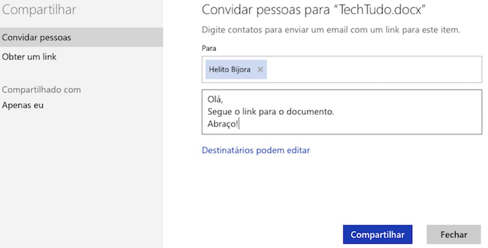 Como editar um arquivo do Word Online junto com outras pessoas