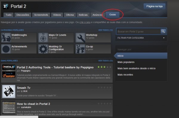 Como utilizar o sistema de Guias do Steam