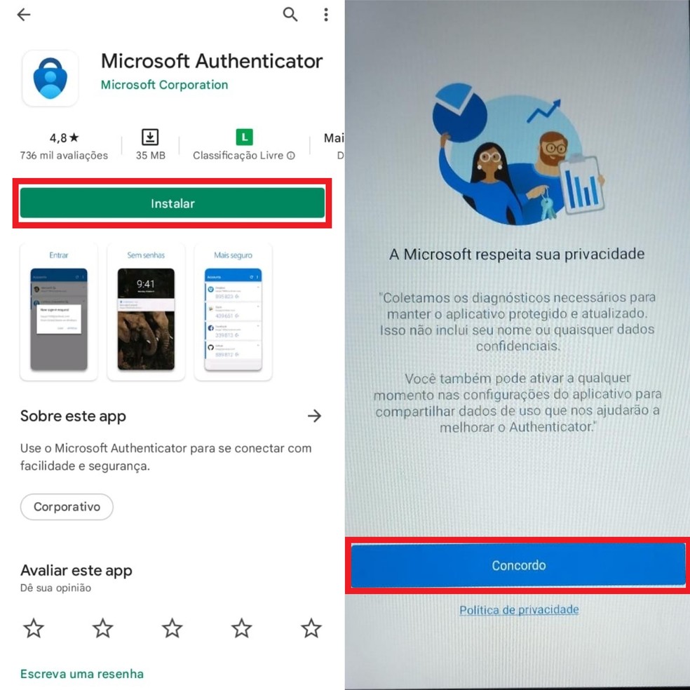 Como usar o app Microsoft Authenticator