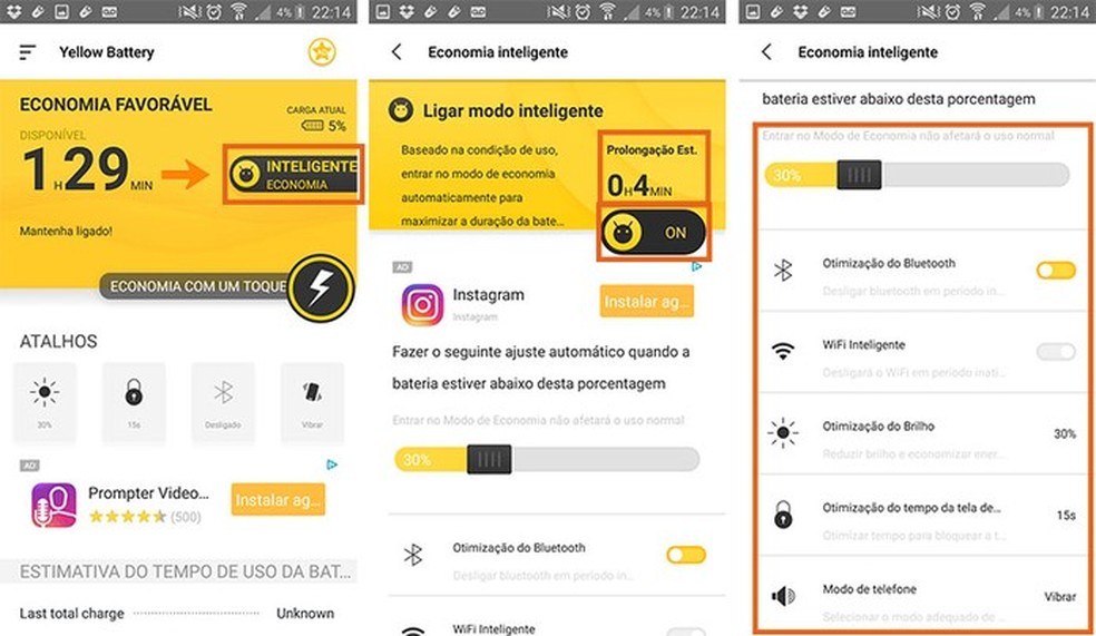 Bateria no fim? App Yellow Battery prolonga uso do celular Android