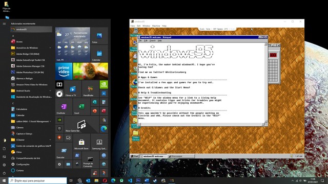 Como instalar app que simula Windows 95