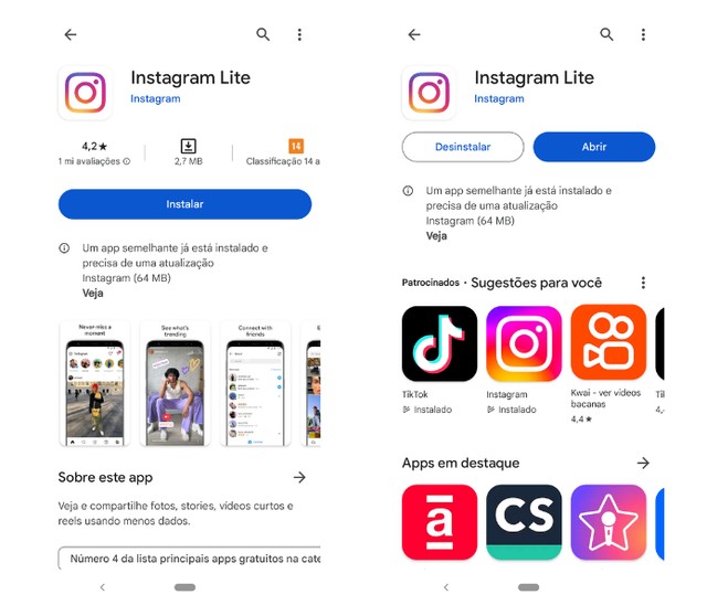 Instagram Lite: conheça versão do app que ocupa menos memória do celular