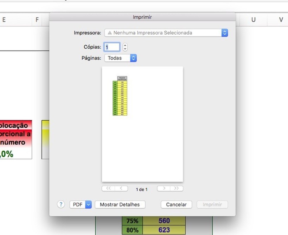 Como imprimir apenas uma parte de uma planilha no Excel