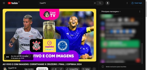 Corinthians x Cruzeiro: como assistir à final da Copinha ao vivo na CazéTV
