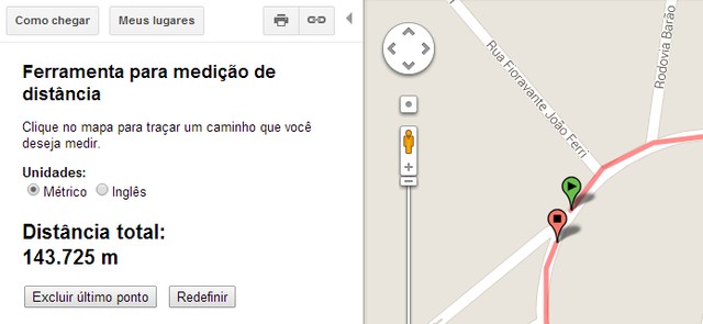 Como medir distâncias entre mais de dois pontos e locais no Google Maps