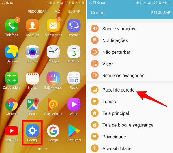 Como trocar o papel de parede do Galaxy J2 Prime