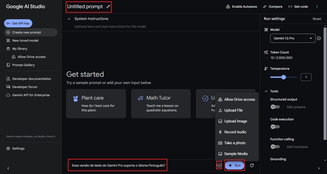 Gemini Pro de graça? Saiba como acessar usando o Google AI Studio