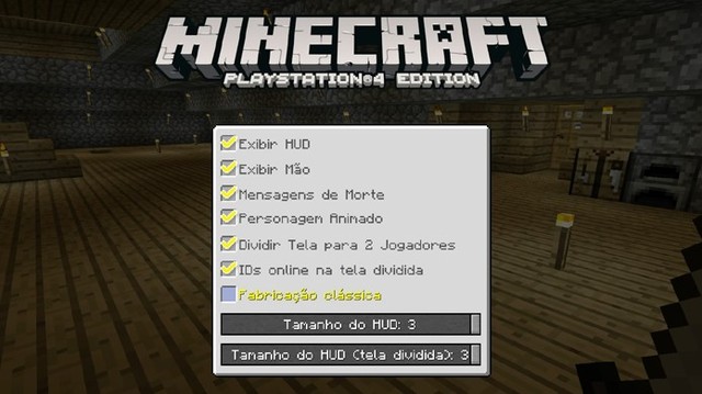 Como ativar o sistema clássico de crafting nos consoles em Minecraft