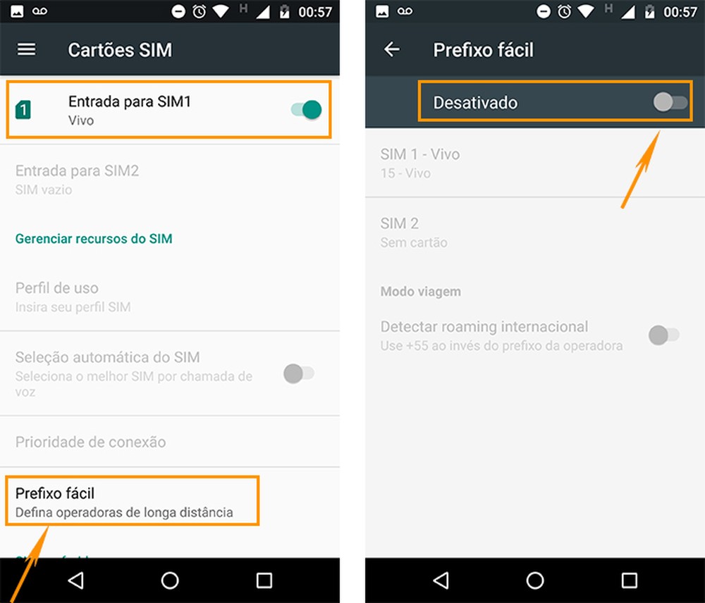 Como mudar e colocar o código da operadora automático