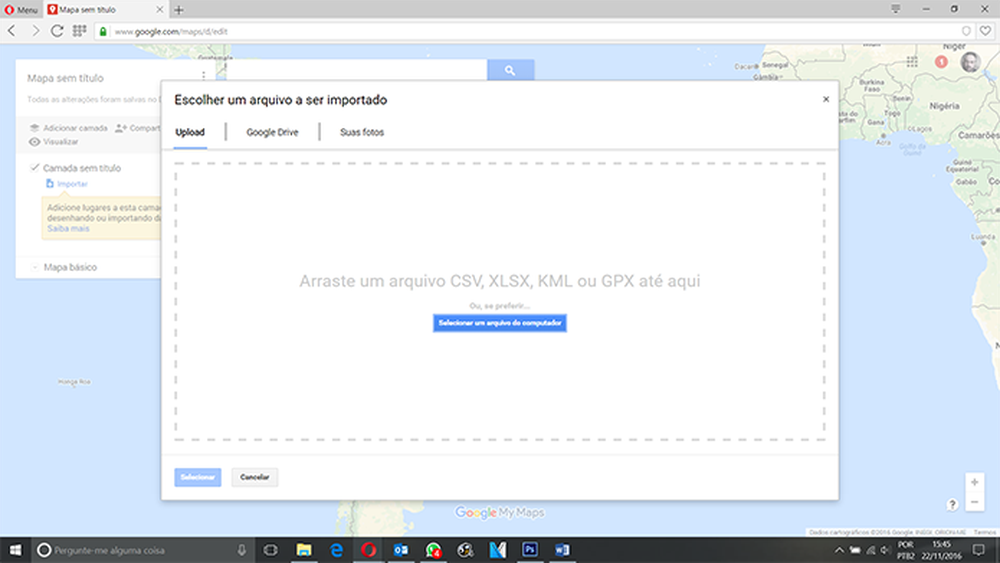 Google Maps: como abrir mapas .KMZ, .KML, .CSV, .TSV, .GPX ou .XLSX