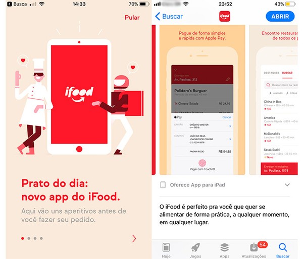 iFood ou SpoonRocket: conheça as características de apps para pedir comida