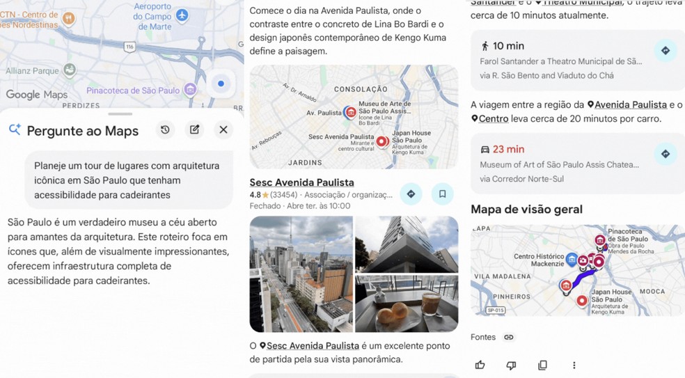 Pergunte ao Maps: Google lança chat com IA para dicas de lugares no app
