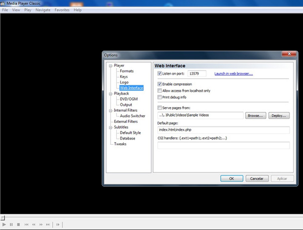 Controle o Media Player Classic com Android