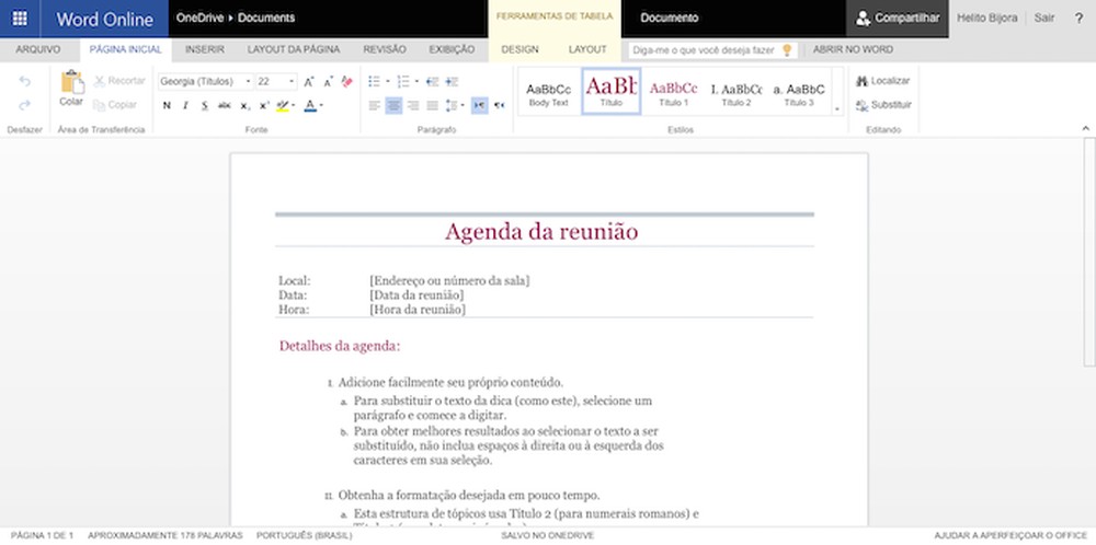 Veja como usar o Word Online para editar e compartilhar documentos