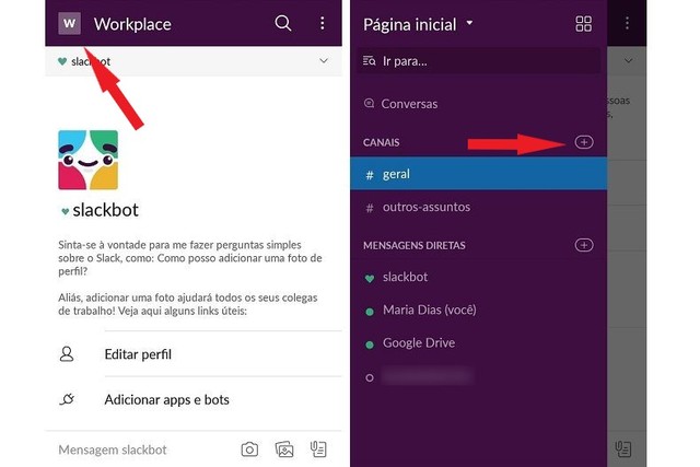 Como usar o app Slack no celular