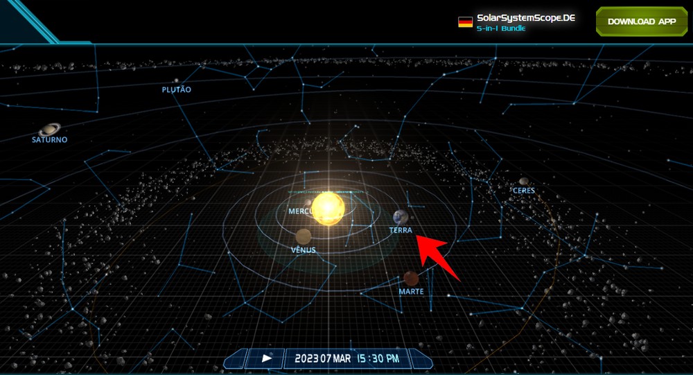 Solar System Scoope: como acompanhar o sistema solar ao vivo