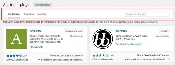 Como instalar plugins em blogs WordPress