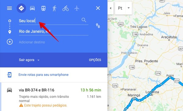 Google Maps: como descobrir a distância entre cidades