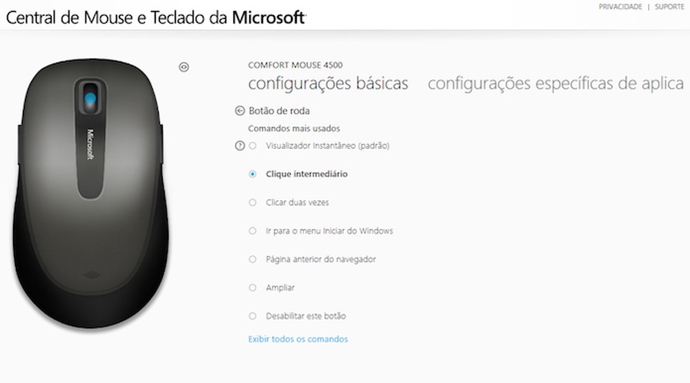 Como configurar os botões dos mouses da Microsoft?