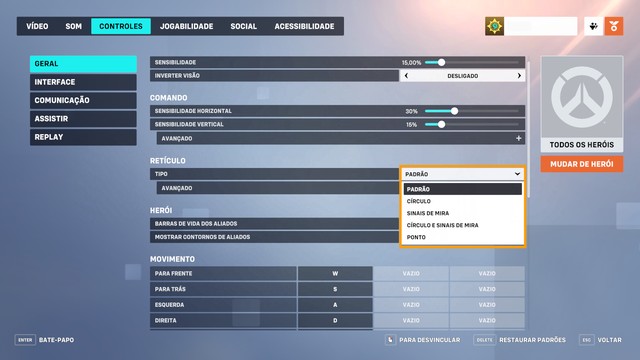 Como mudar a mira em Overwatch 2